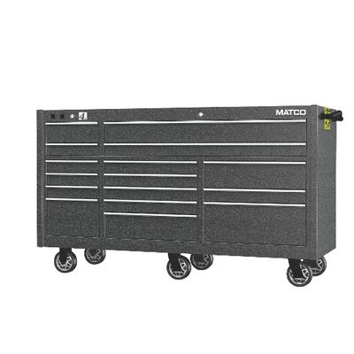 4S TRIPLE BAY 25" TOOLBOX BLACK SILVER VEIN PAINT WITH CHROME & BLACK ...