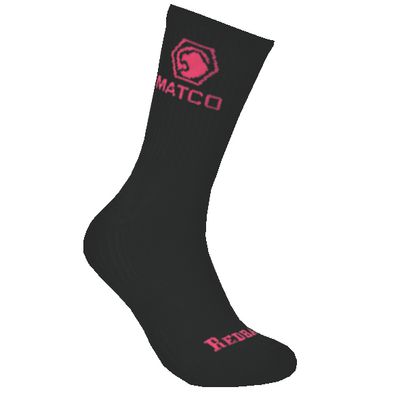 REDBACK LADIES MATCO BLACK WITH PINK CREW SOCKS - 6 PAIRS CABAMBW ...