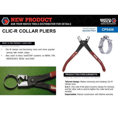 CLIC-R® COLLAR PLIERS CP9406 | Matco Tools