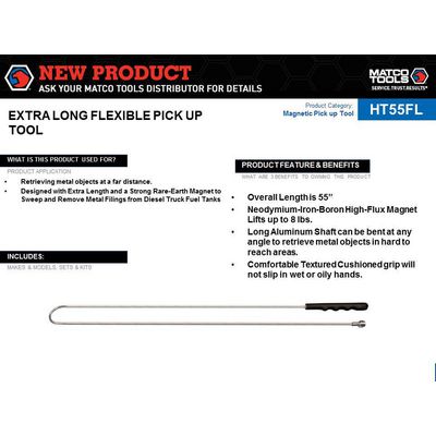 EXTRA LONG 55" FLEXIBLE MAGNETIC PICK UP TOOL | Matco Tools