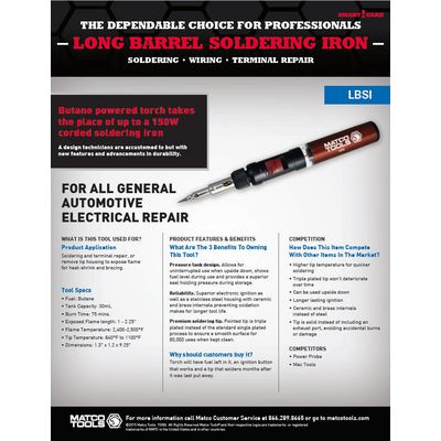 LONG BARREL SOLDERING IRON LBSI | Matco Tools