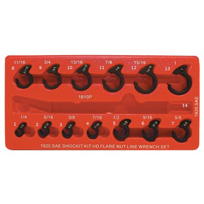 13 PIECE SAE SHOCKIT LINE WRENCH SET LT1920 | Matco Tools