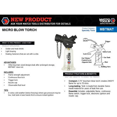 MICRO BLOW TORCH MBTMAT | Matco Tools