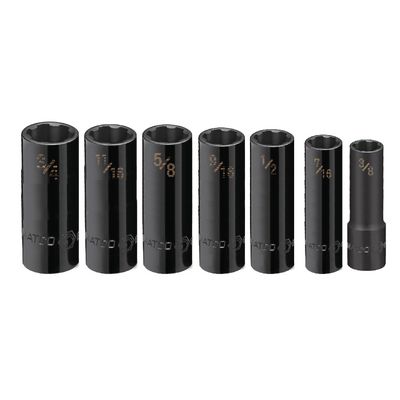 3/8" DRIVE 7 PIECE SAE PRO NON-SLIP IMPACT SOCKET SET SBDPA7R | Matco Tools