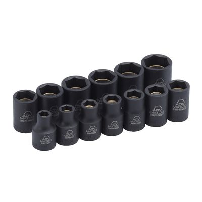 3/8" DRIVE ADV 13 PIECE METRIC 6 POINT MAGNETIC IMPACT SOCKET SET SBMPM136V | Matco Tools